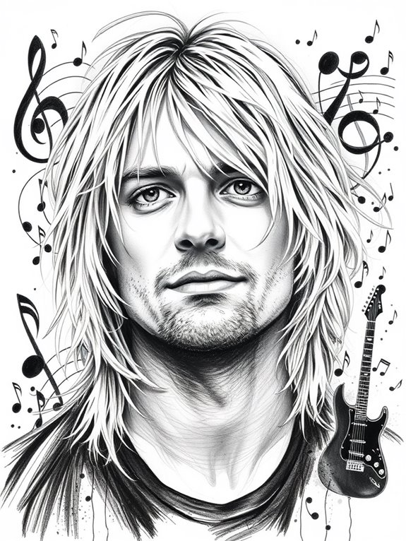 10+ Inspiring Kurt Cobain Drawing Ideas for Artists - bingleymusiclive.com