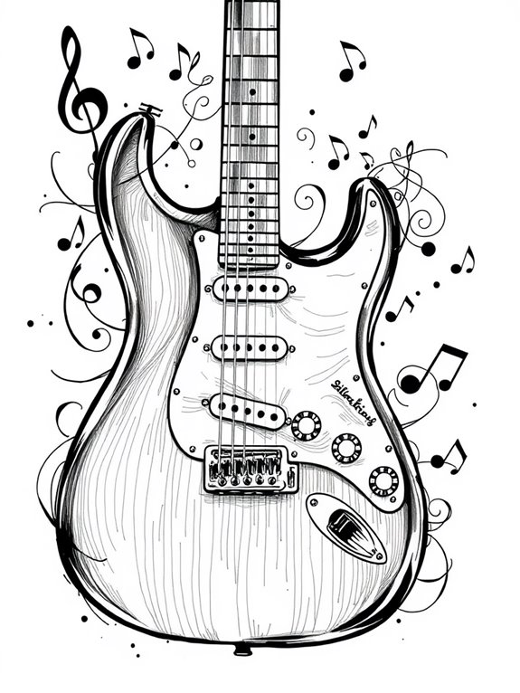 10+ Creative Electric Guitar Drawing Ideas to Inspire You ...